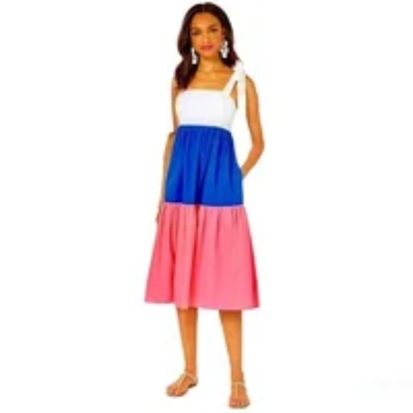 Lilly Pulitzer | Dresses | Nwt Lilly Pulitzer Anlee Colorblock Tiered ...
